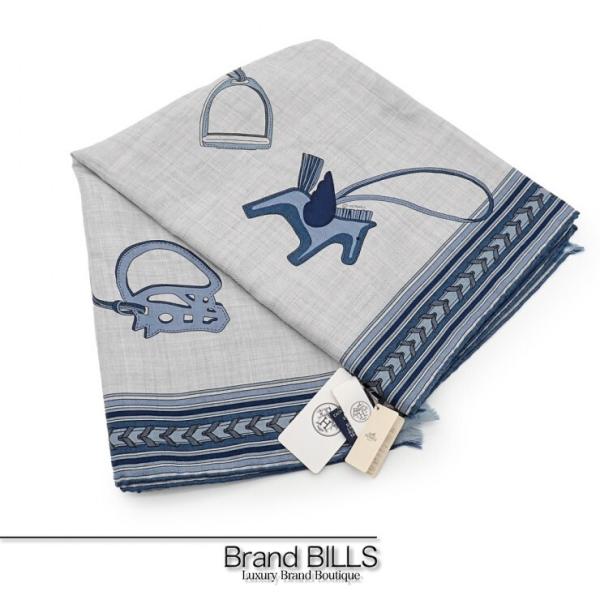 【ブランド名】HERMES【商品名】ET GRIS GRIS レクタングルストール【参考ランク】NSランク【参考定価】ー【サイズ】幅：約62cm縦：約176cm【素材】本体:カシミヤ70％、シルク30％【色】Gris Chine（杢グレー）...