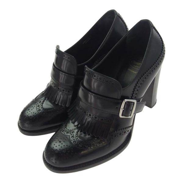 ■商品情報[商品名]CHURCH'S チャーチ sibylle 90 SIBYLLE  レザー フリンジ パンプス ブラック系 EU37【中古】[カラー]ブラック系[サイズ]x 厚み約cm表記サイズ：EU37アウトソール：約22cm高さ：約...