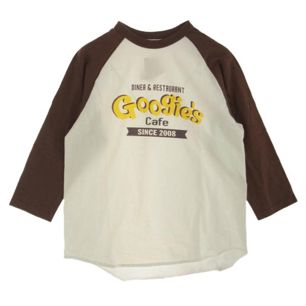 ■商品情報[商品名]THE FLAT HEAD ザフラットヘッド Googie's ロゴ ラグラン Tシャツ ホワイト系 40【中古】[カラー]ホワイト系[サイズ]x 厚み約cm表記サイズ：40着丈：約67cm身幅：約50cm裄丈：約63c...