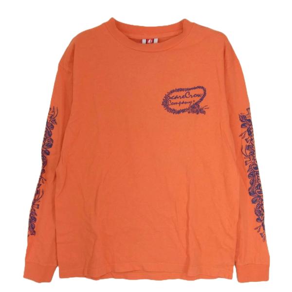 ■商品情報[商品名]スケアクロウ Scarecrow PRINT TEE LS プリント 長袖 Tシャツ カットソー オレンジ系 M【中古】[カラー]オレンジ系[サイズ]表記サイズ：Mx 厚み約cm肩幅：約48cm着丈：約63.5cm身幅：...