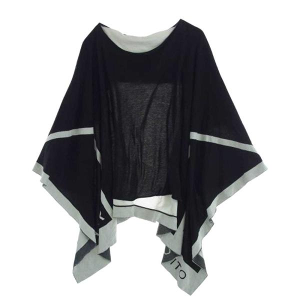 ■商品情報[商品名]FUMITO GANRYU フミトガンリュウ FU2-CU-01 SEAMLESS SQUARE T-SHIRT シームレス 変形 ポンチョ  Tシャツ カットソー 【中古】[カラー]ブラック系 ホワイト系[サイズ]x ...