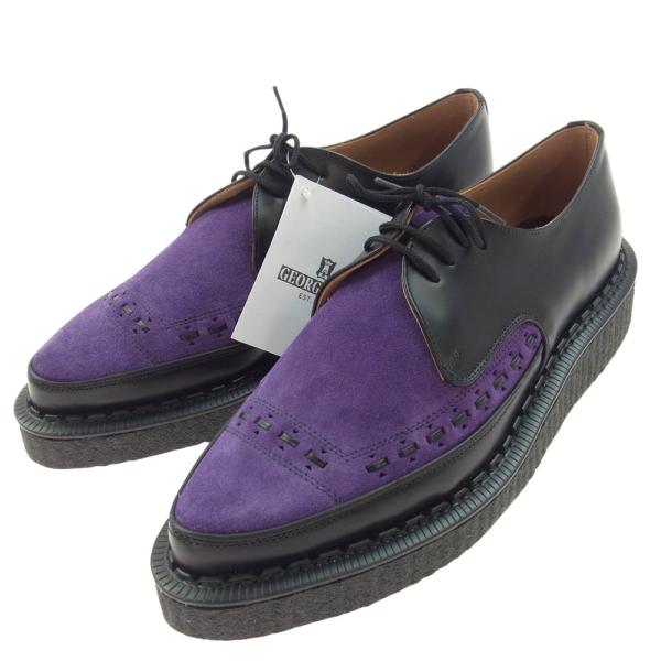 ■商品情報[商品名]GEORGE COX 3705 V M/G GIBSON ギブソン ジョニーロットン パープルスエード レザー ラバーソール シューズ【極上美品】【中古】[カラー]ブラック系[サイズ]x 厚み約cm表記サイズ：UK10ア...