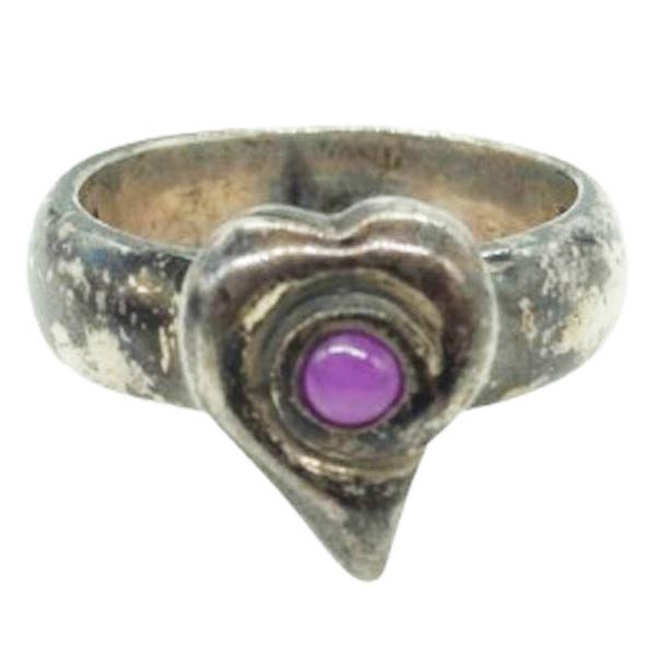 ■商品情報[商品名]BILL WALL LEATHER ビルウォールレザー 加藤晴彦 HARUHIKO ハート パープルブルーストーン リング シルバー系 18.5号【中古】[カラー]シルバー系[サイズ]18.5号号リング幅：約1.3cmリ...