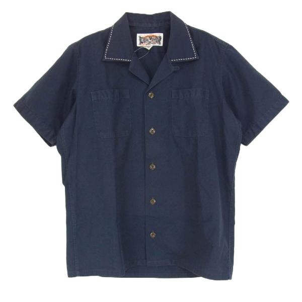 ■商品情報[商品名]BOOTLEGGERS ブートレガーズ FURTHER オープンカラー 半袖 シャツ ネイビー系 XS【中古】[カラー]ネイビー系[サイズ]表記サイズ：XSx 厚み約cm肩幅：約37cm着丈：約62cm身幅：約48cm袖...
