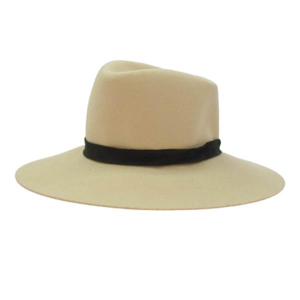 ■商品情報[商品名]ジャネッサレオン Janessa Leone ウール レザー ベルト ハット ライトベージュ5【中古】[カラー]オフホワイト系[サイズ]x 厚み約cm高さ：約12cm頭回り：約55cmつば長さ：約9cm[付属品]なし[状...