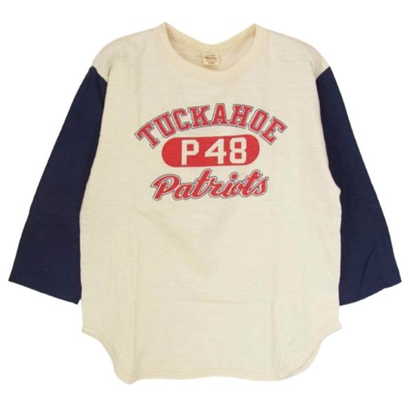 ■商品情報[商品名]WAREHOUSE ウエアハウス TUCKAHOE PATRIOTS プリント 7分袖 Tシャツ ネイビー系 S【中古】[カラー]ネイビー系[サイズ]表記サイズ：Sx 厚み約cm肩幅：約41cm着丈：約54.5cm身幅：...