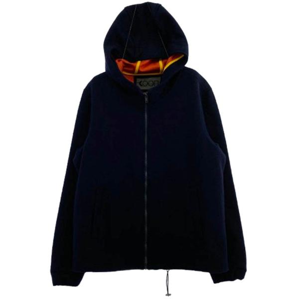■商品情報[商品名]クーン KOON イタリア製 ウール混ジャージー フルジップ フーディ ジャケット ダークネイビー系 50【中古】[カラー]ダークネイビー系[サイズ]表記サイズ：50x 厚み約cm肩幅：約47cm着丈：約65.5cm身幅...