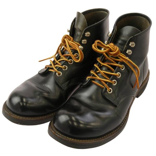 ■商品情報[商品名]RED WING レッドウィング 8153 羽タグ プレーントゥ ブーツ ブラック系 US6.5D【中古】[カラー]ブラック系[サイズ]x 厚み約cm表記サイズ：US6.5Dアウトソール：約29cm高さ：約15.5cm[...