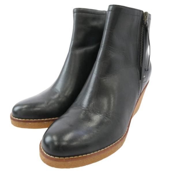 ■商品情報[商品名]COLE HAAN コールハーン ウェッジソール ショート ブーツ 6.5B【中古】[カラー]ブラック系[サイズ]x 厚み約cm表記サイズ：6.5Bアウトソール：約22.5cm高さ：約18cm[付属品]箱[状態・コンディ...