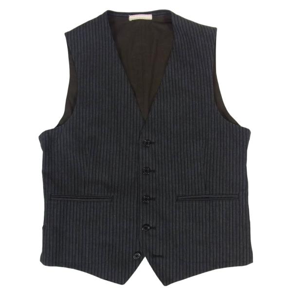 ■商品情報[商品名]MACKINTOSH PHILOSOPHY マッキントッシュフィロソフィー H1F57-262-09 ストライプ 切替 ベスト ネイビー系 38【中古】[カラー]ネイビー系[サイズ]表記サイズ：38x 厚み約cm肩幅：約...