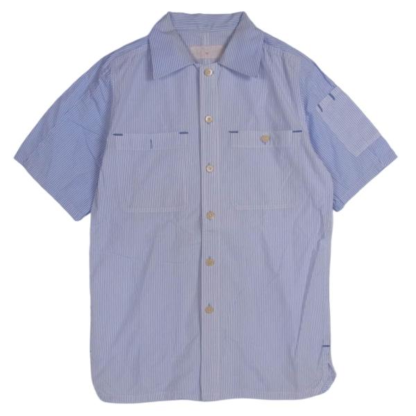 ■商品情報[商品名]LYNCH SILVERSMITH リンチシルバースミス Heavy Gauge ストライプ 半袖 ワーク シャツ ライトブルー系 不明【中古】[カラー]ライトブルー系[サイズ]x 厚み約cm表記サイズ：不明着丈：約68...