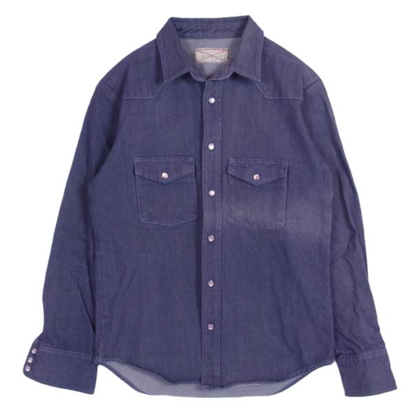 ■商品情報[商品名]LYNCH SILVERSMITH リンチシルバースミス Heavy Gauge デニム ウェスタン 長袖 シャツ パープル系 不明【中古】[カラー]パープル系[サイズ]x 厚み約cm表記サイズ：不明肩幅：約43cm着丈...