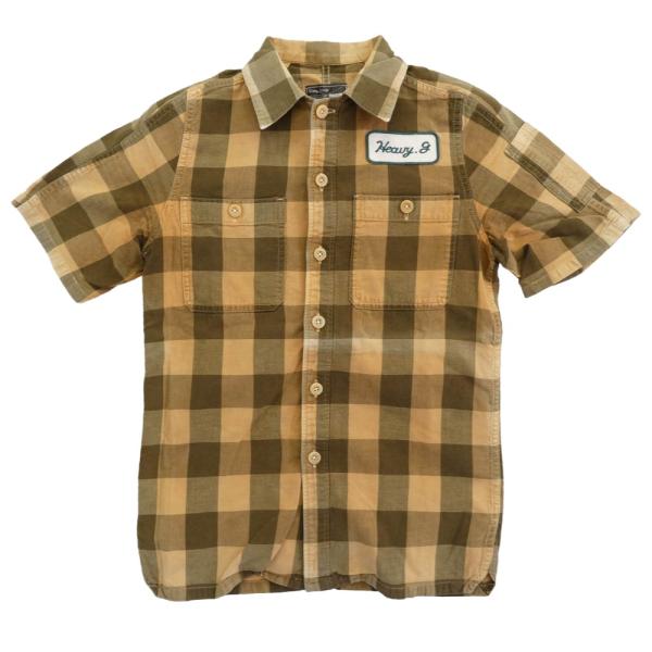 ■商品情報[商品名]LYNCH SILVERSMITH リンチシルバースミス Heavy Gauge ワッペン付 ブロック チェック 半袖 ワーク シャツ ライトブラウン系 01【中古】[カラー]ライトブラウン系[サイズ]x 厚み約cm表記...