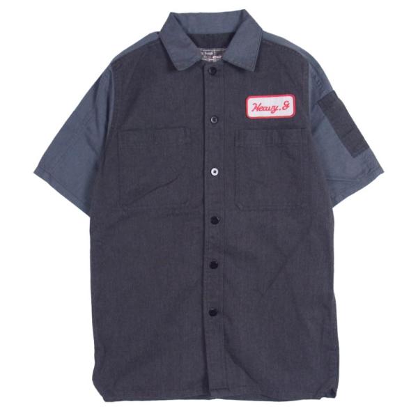 ■商品情報[商品名]LYNCH SILVERSMITH リンチシルバースミス Heavy Gauge  ワッペン付 2トーン 半袖 ワーク シャツ グレー系 1【中古】[カラー]グレー系[サイズ]x 厚み約cm表記サイズ：1着丈：約67cm...