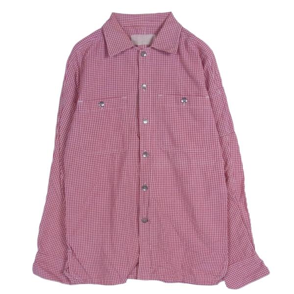 ■商品情報[商品名]LYNCH SILVERSMITH リンチシルバースミス Heavy Gauge 厚手 コットン ギンガム チェック 長袖 メタルボタン ワークシャツ レッド 【中古】[カラー]レッド系[サイズ]x 厚み約cm表記サイズ...