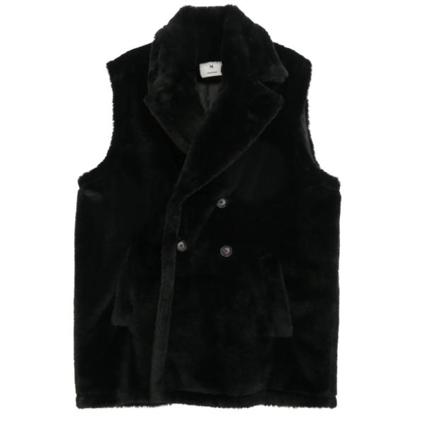 ■商品情報[商品名]Moonage Devilment ムーンエイジデビルメント mjk-0237 フェイクファー ダブル ベスト ブラック系【中古】[カラー]ブラック系[サイズ]表記サイズ：Mx 厚み約cm肩幅：約43cm着丈：約75cm...