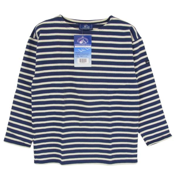 ■商品情報[商品名]SAINT JAMES セントジェームス デッドストック フランス製 80s 90s CARAVELLE キャラベル バスクシャツ 長袖 Tシャツ【極上美品】【中古】[カラー]ネイビー系[サイズ]x 厚み約cm表記サイズ...