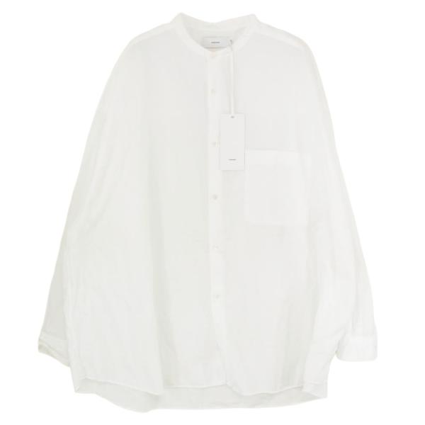 ■商品情報[商品名]GRAPHPAPER グラフペーパー 23SS GM231-50081B Broad L/S ブロード オーバーサイズド 長袖 バンドカラー シャツ ホワイト系 O【中古】[カラー]ホワイト系[サイズ]x 厚み約cm表記...
