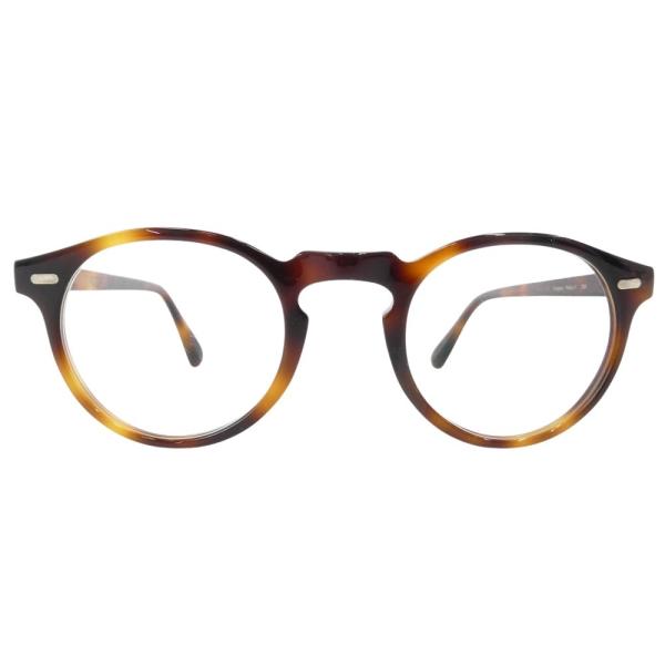 ■商品情報[商品名]OLIVER PEOPLES Gregory Peck-J ボストン 度入り 眼鏡 クリア系 フレーム：ブラウン系　レンズ：クリア系 45□23-145【中古】[カラー]クリア系[サイズ]レンズ：約3.8cm x 4.2...