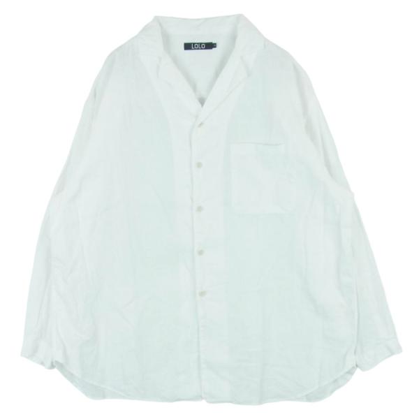 ■商品情報[商品名]ロロ LOLO LS-417 コットン リネン 長袖 シャツ 日本製 ホワイト系 M【中古】[カラー]ホワイト系[サイズ]表記サイズ：Mx 厚み約cm肩幅：約55cm着丈：約73.5cm身幅：約66cm袖丈：約52cm[...