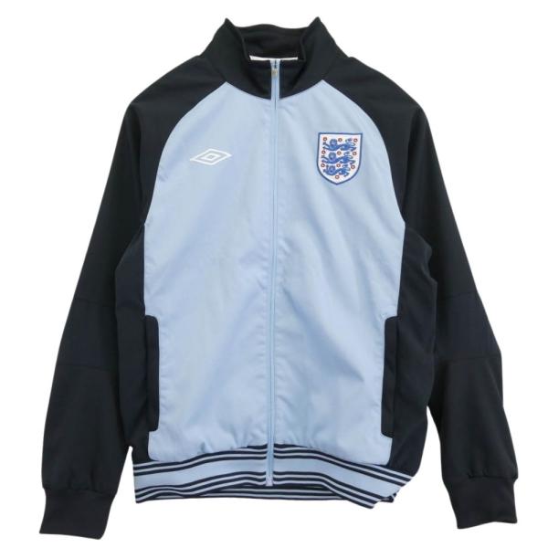 ■商品情報[商品名]アンブロ UMBRO UDA4155 UMBRO アンブロ ラグランスリーブ ジャージ ウーブンジャケット トラックジャケット M【中古】[カラー]ネイビー系 ライトブルー系[サイズ]表記サイズ：Mx 厚み約cm着丈：約...