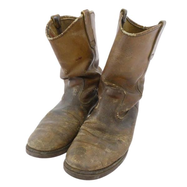 ■商品情報[商品名]RED WING レッドウィング 70s~80s プリント羽根タグ Pecos Boots ペコスブーツ ブラウン系 25.5cm【中古】[カラー]ブラウン系[サイズ]x 厚み約cm表記サイズ：25.5cmアウトソール：...
