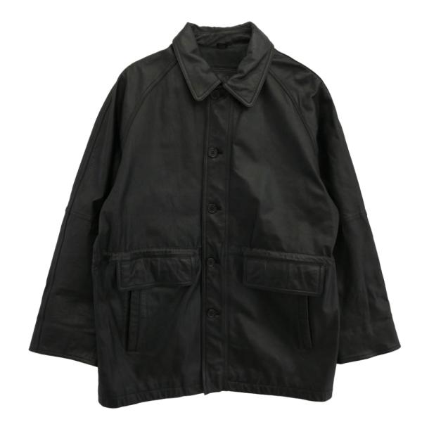■商品情報[商品名]エーエスレザーウェア AS LEATHER WEAR AS LEATHER WEAR 牛革 レザー カーコート ジャケット ブラック系 M【中古】[カラー]ブラック系[サイズ]表記サイズ：Mx 厚み約cm着丈：約75.5...