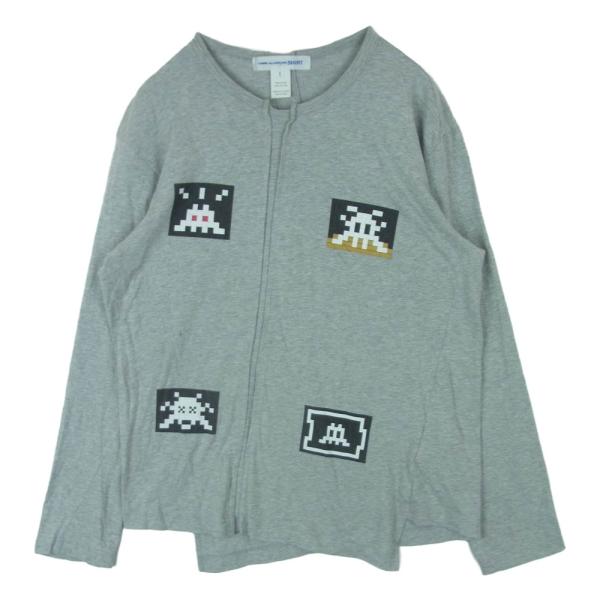 ■商品情報[商品名]COMME des GARCONS コムデギャルソン 22AW FJ-T005 SHIRT Invader インベーダー 捻れ 長袖 カットソー Tシャツ ロンT L【中古】[カラー]グレー系[サイズ]表記サイズ：Lx ...