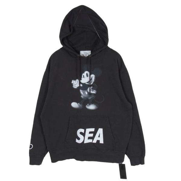 ■商品情報[商品名]WIND AND SEA ウィンダンシー WDS-C-DSN-23-Q4-01 × Disney ディズニー MICKEYMOUSE ディズニー100周年 ミッキーマウス パーカー M【中古】[カラー]チャコール系[サイ...