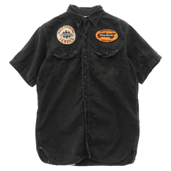 ■商品情報[商品名]The REAL McCOY'S ザリアルマッコイズ JOE McCOY 8 HOUR UNION ワッペン付き 半袖 ワークシャツ 黒系 ブラック系 15【中古】[カラー]ブラック系[サイズ]x 厚み約cm表記サイズ：...
