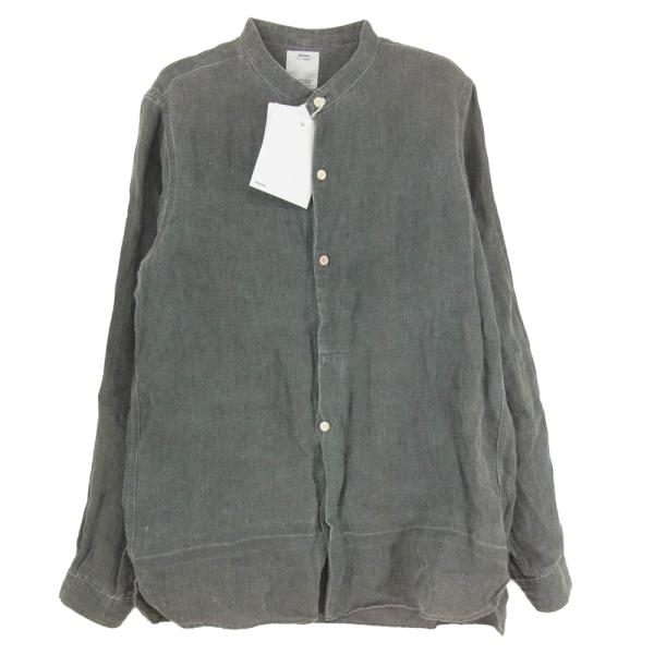 ■商品情報[商品名]VISVIM ビズビム 14SS 0114105011017 HERRINGBONE ヘリンボーン ロング ライダー スタンドカラー リネン 長袖 シャツ【美品】【中古】[カラー]グレー系[サイズ]x 厚み約cm表記サイ...