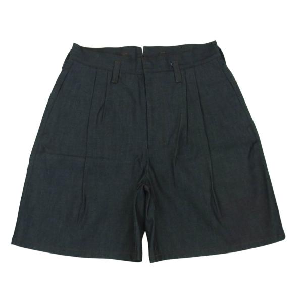 ■商品情報[商品名]シンヤコズカ SHINYAKOZUKA 2201SK35 TACK SHORTS バギーショーツ タックショーツ ショート ハーフ パンツ M【中古】[カラー]インディゴブルー系[サイズ]表記サイズ：Mx 厚み約cmウエ...