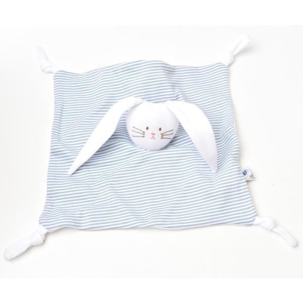 商品名 プチバトー ぬいぐるみ/ミニマリニエールPETIT BATEAU ベビー ウサギ ドゥドゥ オーガニックコットン ブルー/ホワイト 出産祝い商品番号 pb-20-005ライン -素材 コットン100%サイズ/目安 W32×H32カラ...