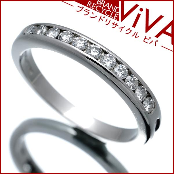 ブランド：ティファニー商品名：チャネル セッティング ハーフサークル リング素材：Pt950(プラチナ) / ダイヤモンド(ct刻印無し)付属品：本体のみサイズ：実寸：9号 (日本サイズ)幅：2.0〜2.7mm　　重量：3.7g※若干の誤差...