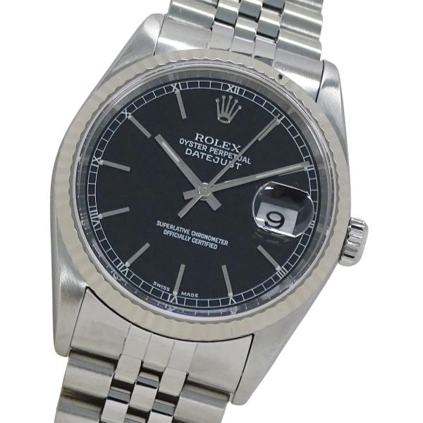 ブランド：ロレックス 商品名：ロレックス ROLEX デイトジャスト 16234 Y番 時計 メンズ ブランド 自動巻き AT ステンレス SS WG シルバー ブラック 磨き済み 型番：  16234 Y番(2002年頃製造) カラー： ...