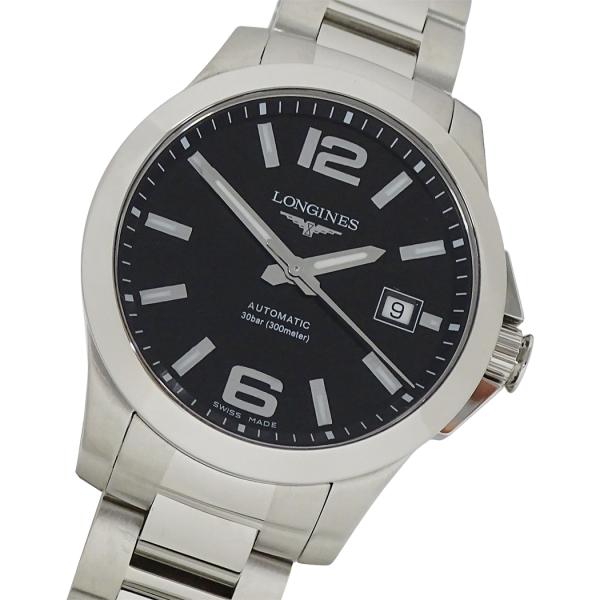ブランド：ロンジン 商品名：ロンジン LONGINES コンクエスト L3.676.4 時計 メンズ ブランド デイト 自動巻き AT ステンレス SS シルバーブラック  磨き済み 型番：  L3.676.4 カラー： 文字盤ブラック 素...