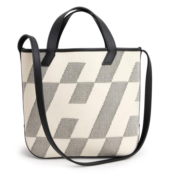 ■商品説明■【問い合わせ番号】200020291019【ブランド】HERMES【素材】 トワルアッシュ ／  ヴォースイフト【カラー】Noir(ノワール)×Ecru(エクリュ)【サイズ(cm)】約W27cmxH24cmxD9cm 持ち手：約...