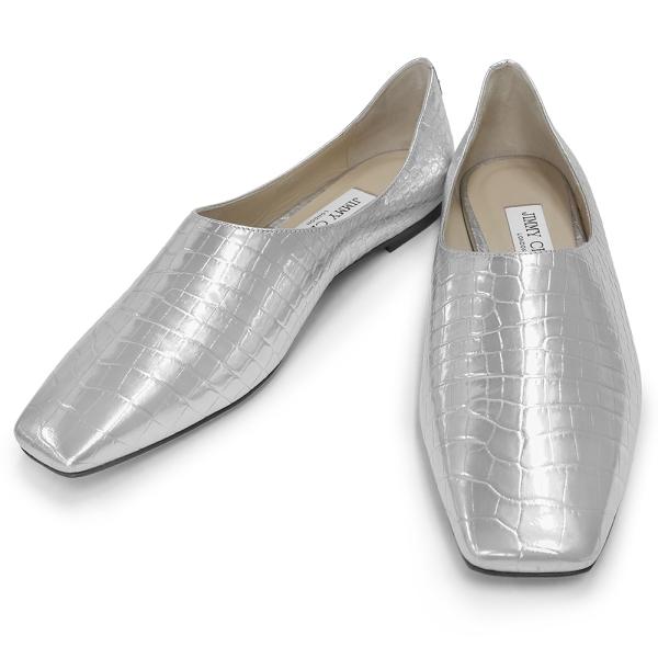 ■商品説明■【問い合わせ番号】200020865019【ブランド】JIMMY CHOO【参考定価】97,900円【素材】 クロコ型押しレザー【カラー】シルバー【サイズ(cm)】表記サイズ：38.5(日本サイズ:25.5cm) 全長：約 27...