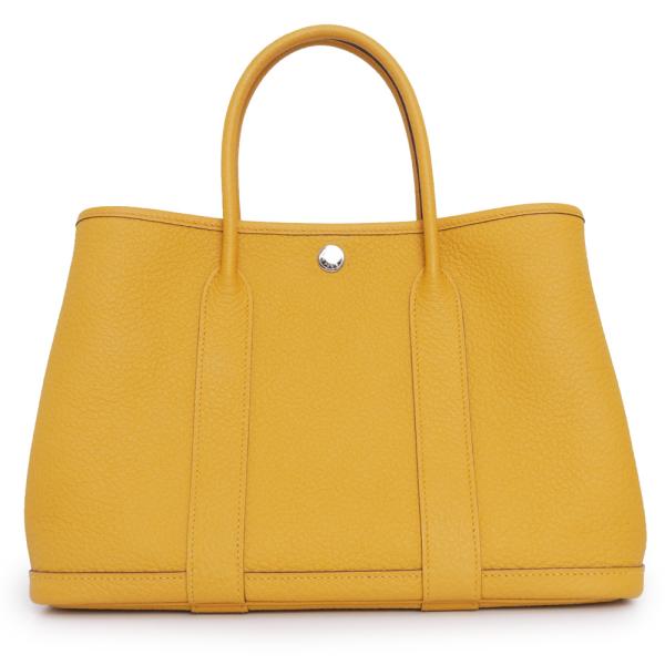 ■商品説明■【問い合わせ番号】200024301019【ブランド】HERMES【素材】 ヴァッシュカントリー【カラー】Jaune ambre(ジョーヌアンブル) ／ シルバー金具【サイズ(cm)】約W30cmxH21cmxD14cm 持ち手...