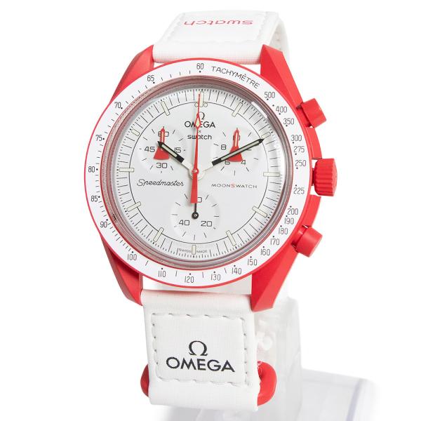 ■商品説明■【問い合わせ番号】200029159019【ブランド】OMEGA【素材】 ナイロン ／ バイオセラミック【カラー】ケース：レッド ／ 文字盤：ホワイト ／ ベルト：ホワイト【サイズ(cm)】ケース厚み：約13.25mm フェイス...