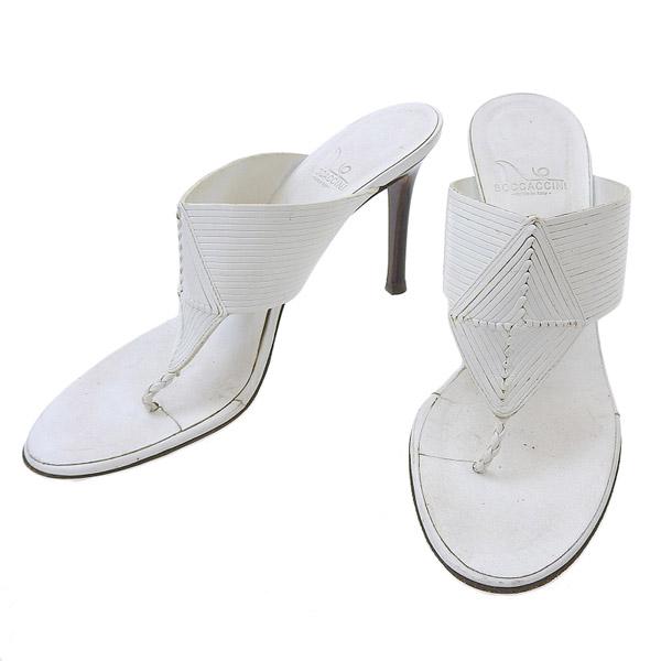 商品タイトル：ボッカチーニ BOCCACCINI レザー トング ヒール サンダル レディース ホワイト size38 [M03202]管理番号：BR12455状態ランク：B状態詳細：一部に傷や汚れなどの使用感はありますが、使用に問題のない...