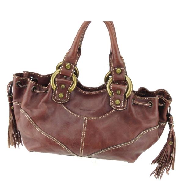 ■管理番号：D1942【商品説明】フランチェスコビアジア【FRANCESCO BIASIA】の  ハンドバッグです。上品に揺れるサイドのタッセルがポイント☆ワイドなタイプなので荷物の出し入れがしやすいです♪◆ランク 【7】【7】傷、汚れがあ...