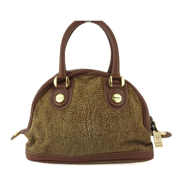 ■管理番号：T21489【商品説明】ボルボネーゼ【BORBONESE】の ハンドバッグです。定番人気のうずら柄☆内側には鍵などの大切な物を入れるのに最適なファスナーポケットが付いております♪◆ランク 【7】【7】傷、汚れがあるが程度良好のお...