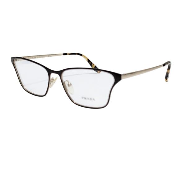 ブランド：プラダ商品名：メガネフレーム 型番： VPR60X 付属品：ケース 原産国：ITALY サイズ： フレーム約13.5ｃｍ　テンプル約13.5ｃｍ　55ロ16 145カラー： ゴールド×ブラウン素材： メタル×プラスチック 程度：未...