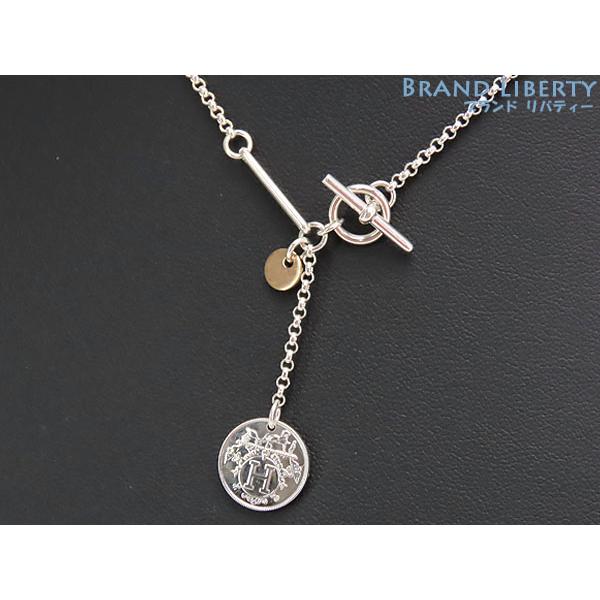 ●ブランドエルメス　HERMES●商品名エクスリブリス PM　シルバー　ネックレス　ペンダント　チョーカー●サイズトップW：1.3cm　H：1.3cm　チェーン：約40cm●カラーシルバー×ピンクゴールド(ローズゴールド)●素材シルバー92...