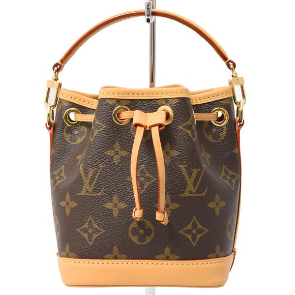 LV 革 茶 ミニバッグ 2WAYルイヴィトンより「ナノ ノエ」のご紹介です。LVのアイコンバッグ「ノエ」を、ミニチュア版に仕上げた「ナノ ノエ」でございます。アンティーク調のヌメ革がビンテージ風の美しい色合いです。取外し可能なハンドルとス...