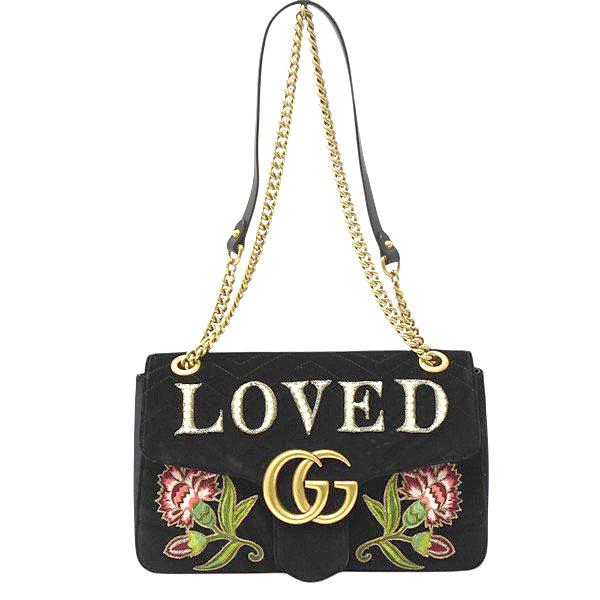 定番 フェイクパール 花柄 可愛い≪この商品のおススメポイント≫△「グッチ」より、「チェーンショルダーバッグ」のご紹介です。△印象的なフラワーデザインと高級感のあるベロア素材が特徴の逸品。△チェーンショルダーはシングルとダブルの2WAYでお...