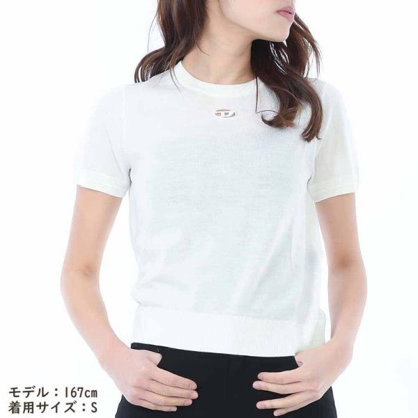 【商品名】★2025SS★　DIESEL ディーゼル A17501 0DCCH 129 M-ALINE レギュラーフィット 半袖 プルオーバ ーニット レディース (新品）【品番】A17501 0DCCH 129【カラー】ホワイト【素材】1...