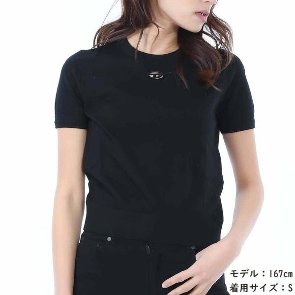 【商品名】★2025SS★　DIESEL ディーゼル A17501 0DCCH 9XX M-ALINE レギュラーフィット 半袖 プルオーバ ーニット レディース (新品）【品番】A17501 0DCCH 9XX【カラー】ブラック【素材】1...