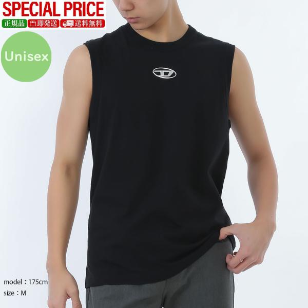 ■商品名DIESEL ディーゼル A21743 0JMBB 900 T-BISCO-IOD スリムフィット コットン タンクトップ メタリック オーバルD ロゴ メンズ レディース ユニセックス■シーズン2026年春夏新作■モデルA2174...